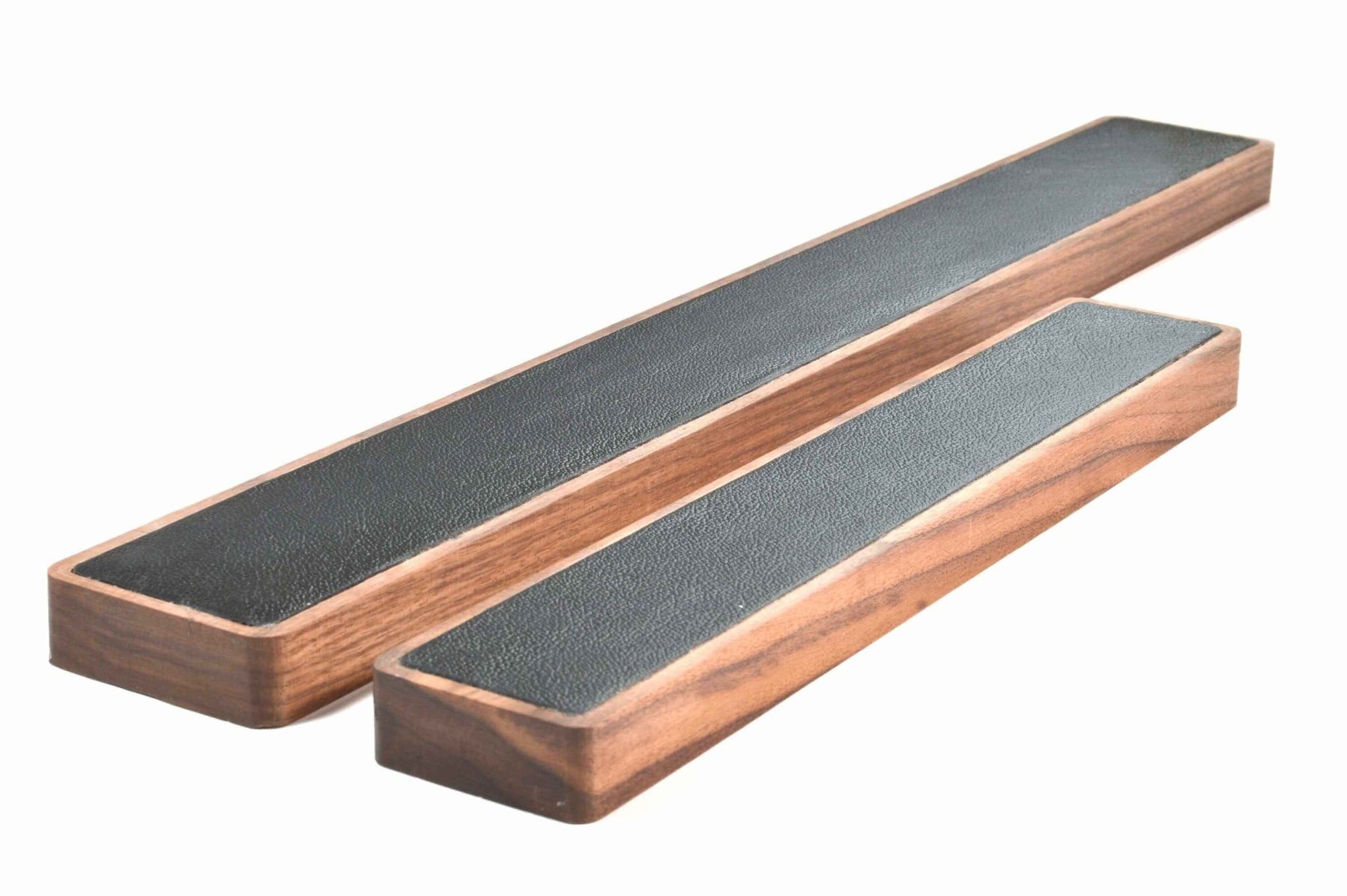 Canadian Made | Kitchen Knife Magnetic Walnut & Leather Rack